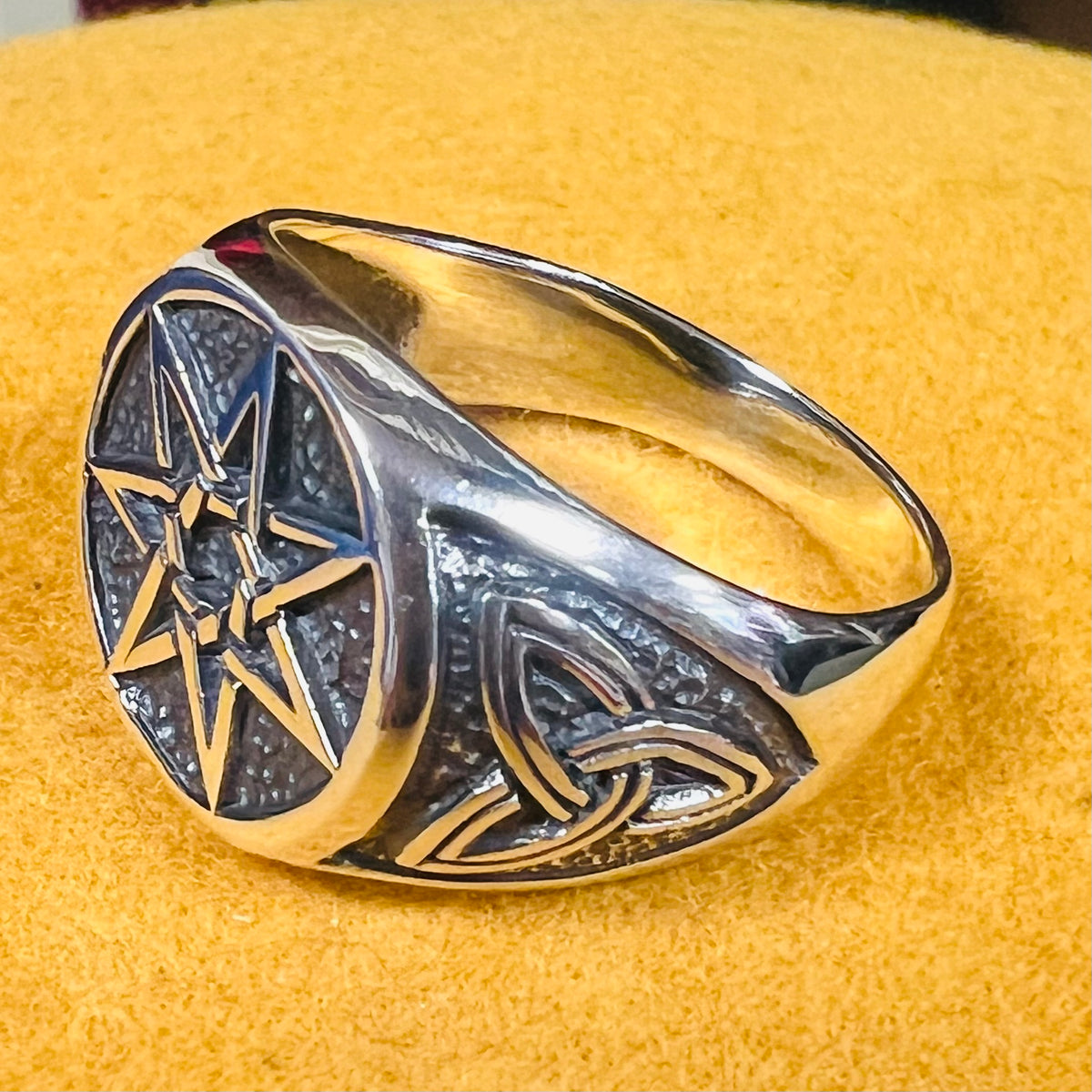 925 Sterling Silver Heptagram Star Ring